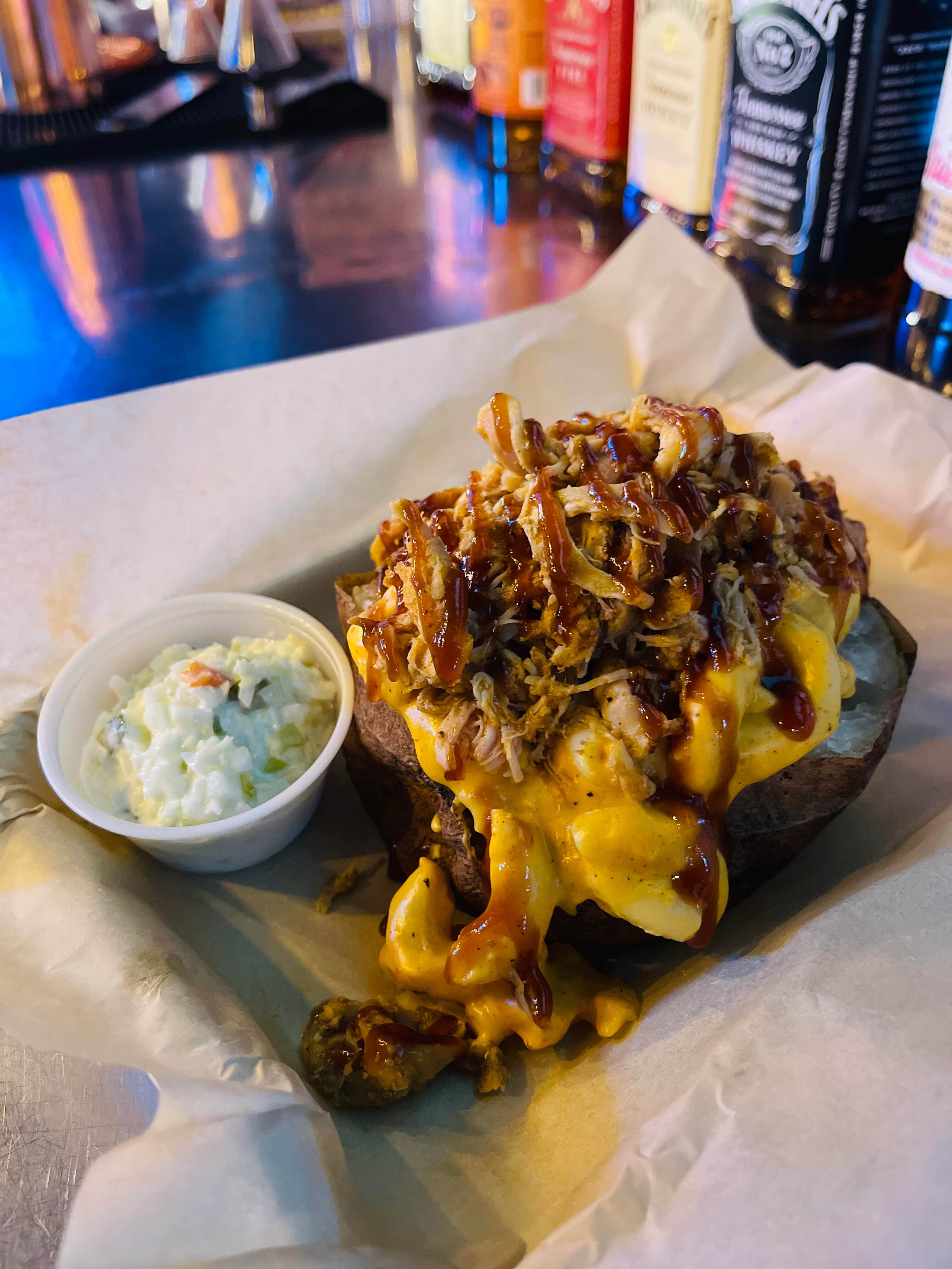 Big ‘Tater with Smoked Pork (Online Menu) | Canary Bar & Grill